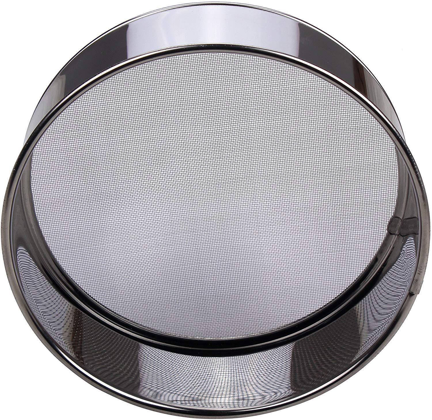 EverVictory Professional Round Stainless Steel Flour Sieve (6 Inch, 18 ...